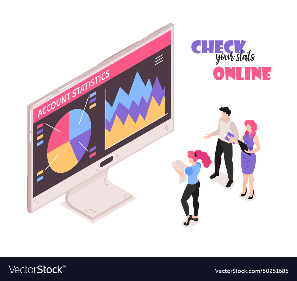Online banking isometric composition Royalty Free Vector