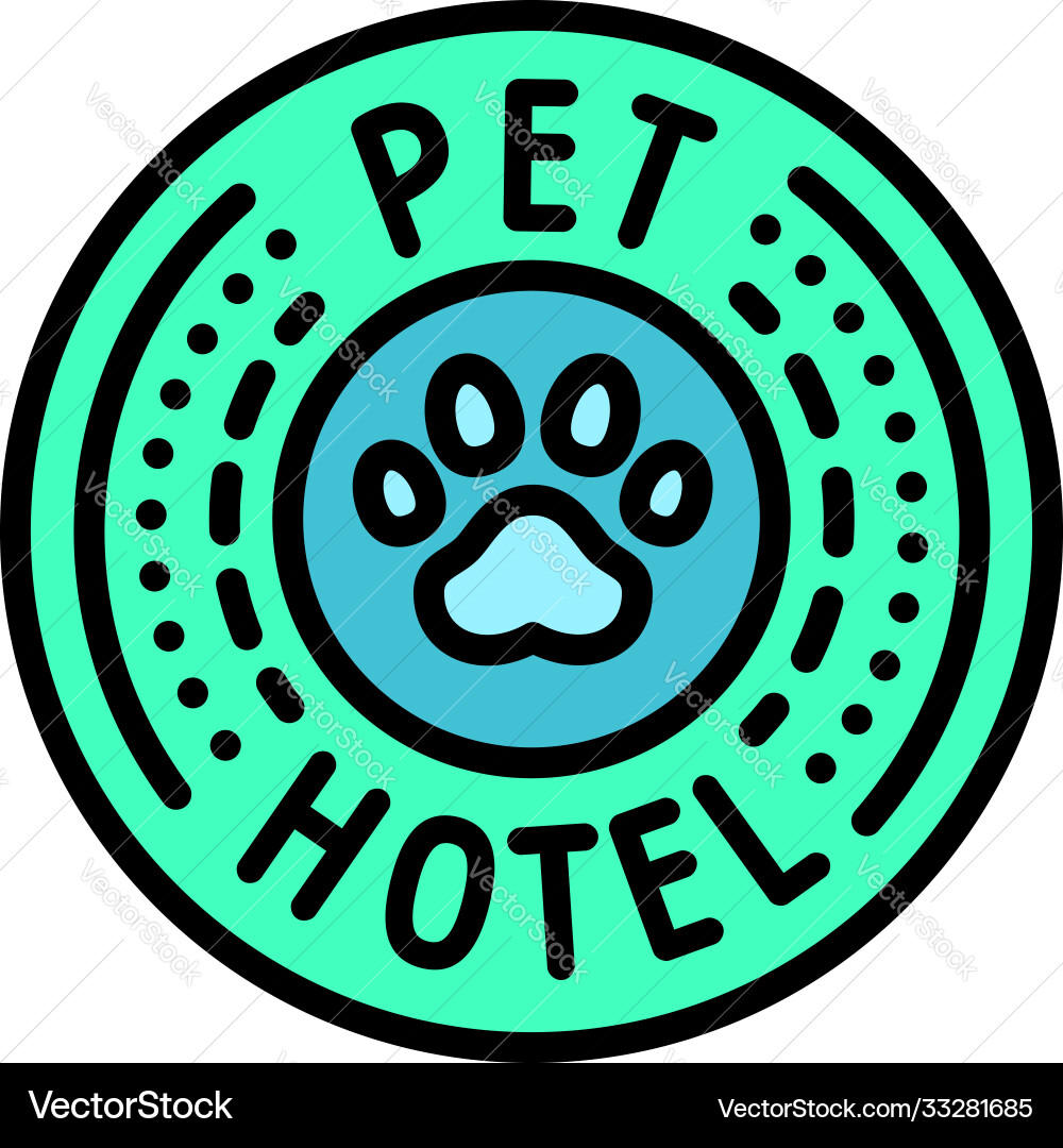 Pet hotel emblem icon outline style Royalty Free Vector