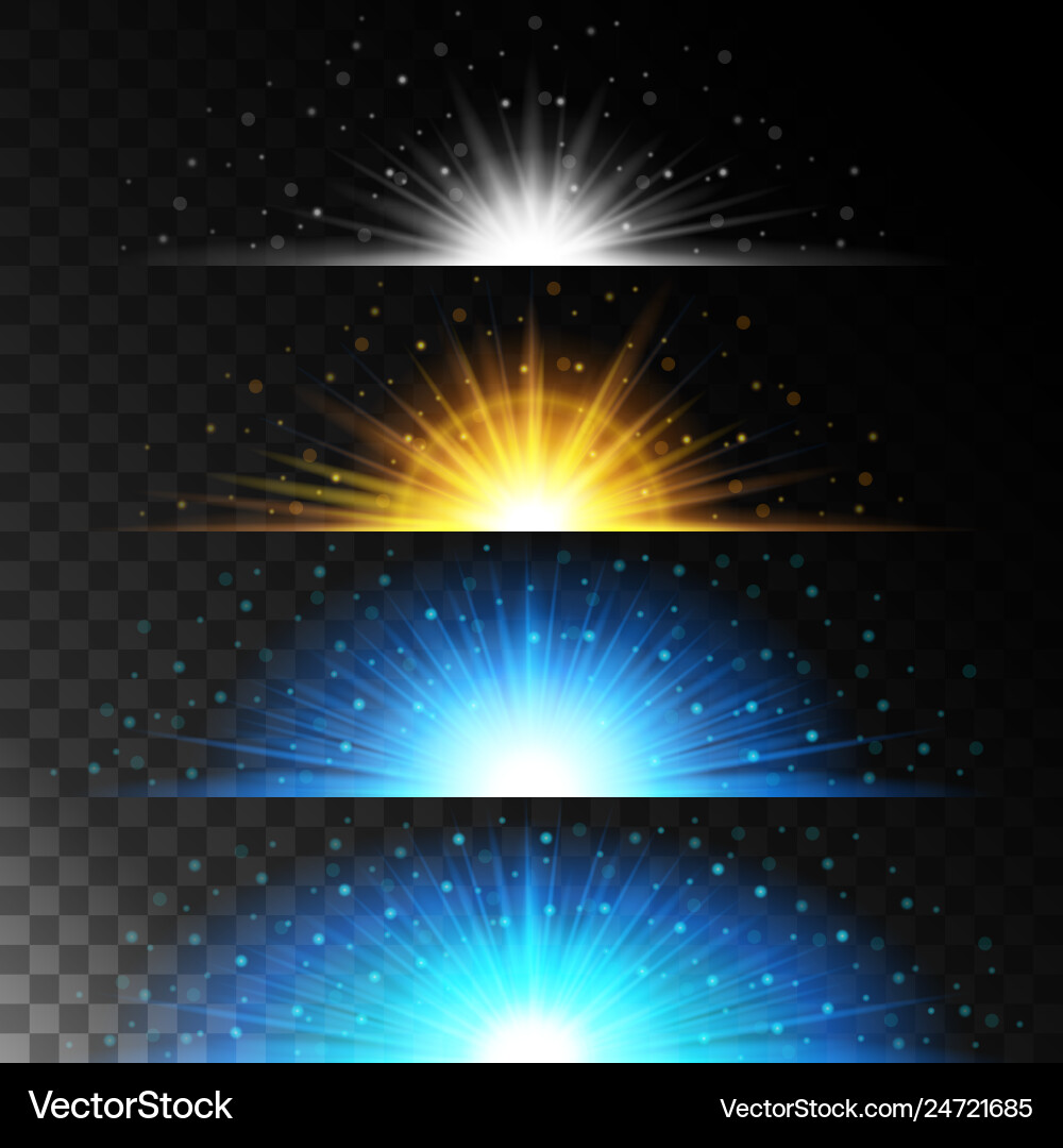 Realistic light shining bright glare lamps Vector Image