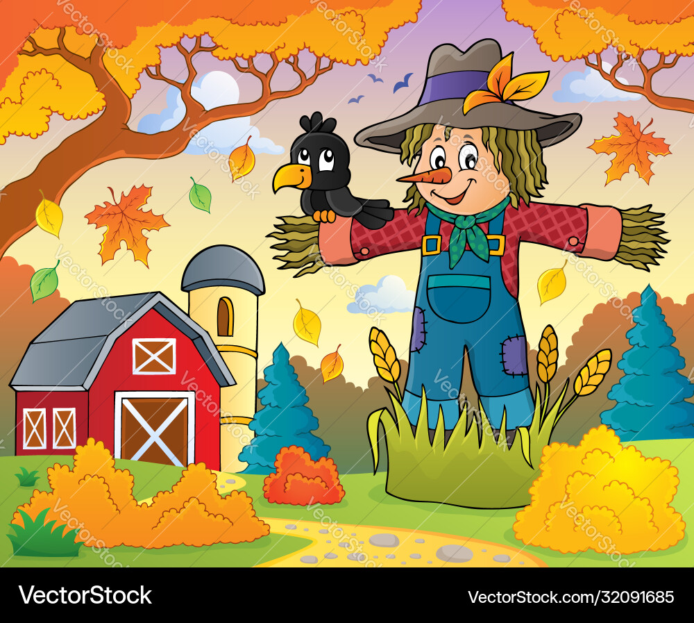 Scarecrow theme image 3 Royalty Free Vector Image
