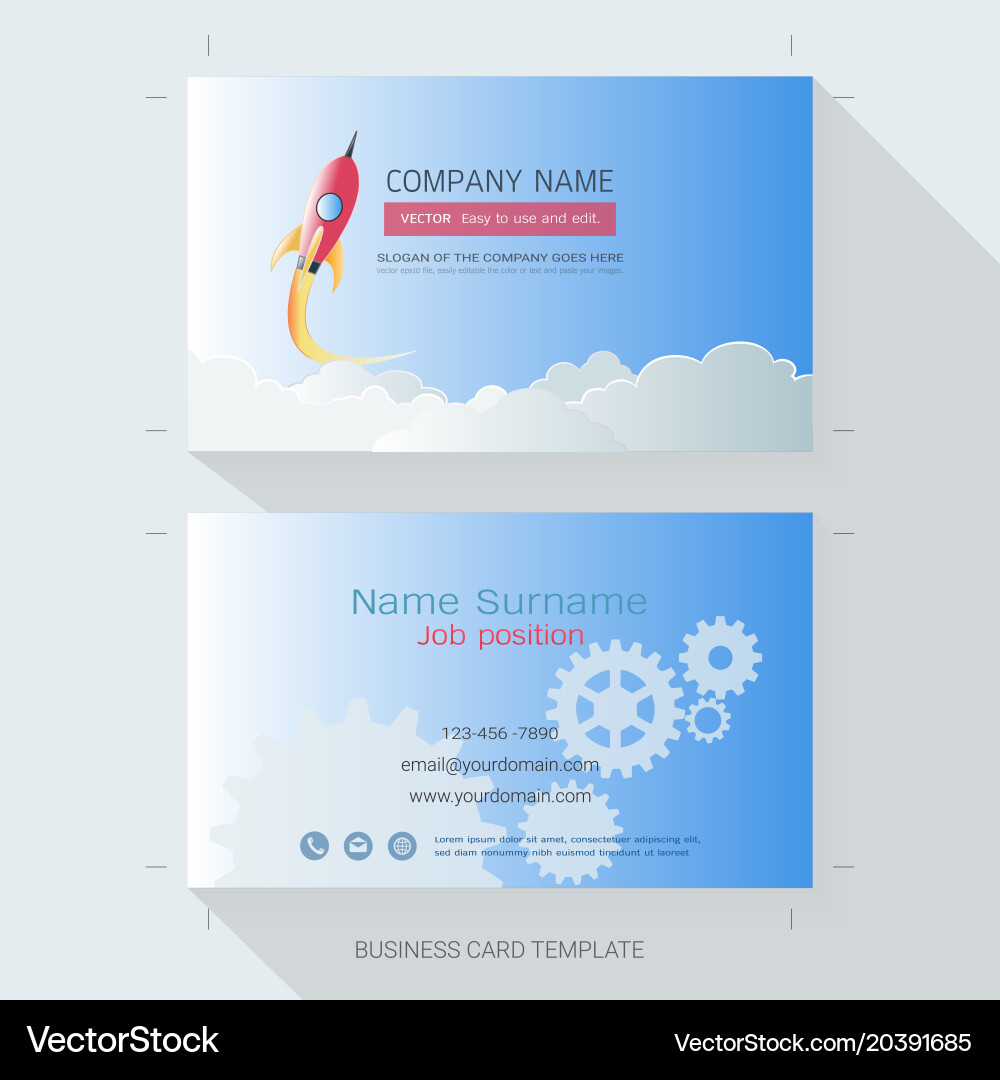 Startup business card or name template Royalty Free Vector
