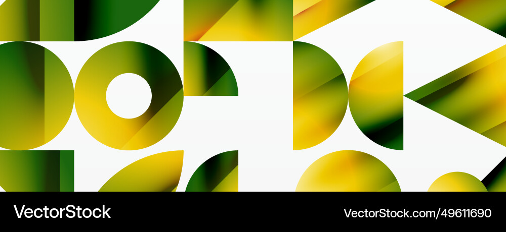 Assorted geometric shapes unite in a minimalistic Vector Image