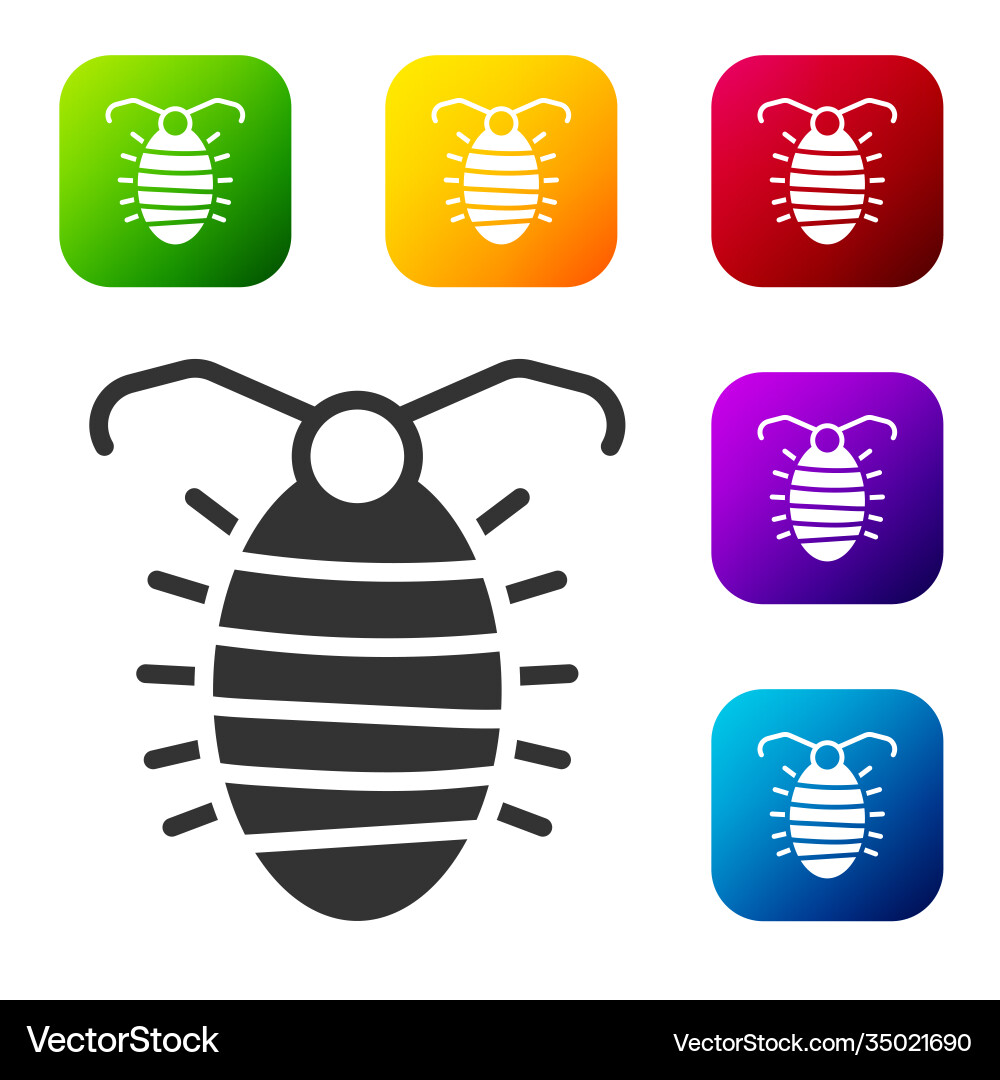 Black larva insect icon isolated on white Vector Image