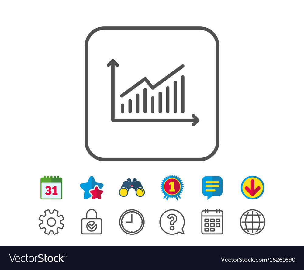 Chart line icon report graph sign Royalty Free Vector Image