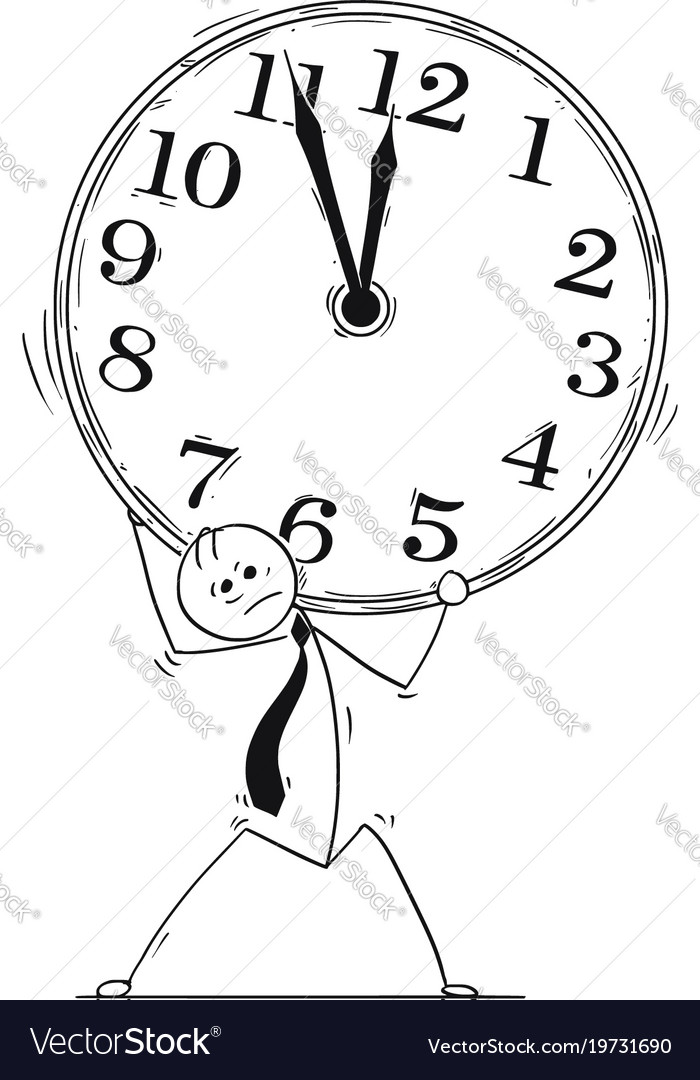 Conceptual cartoon businessman carry large Vector Image Conceptual cartoon businessman carry large Vector Image