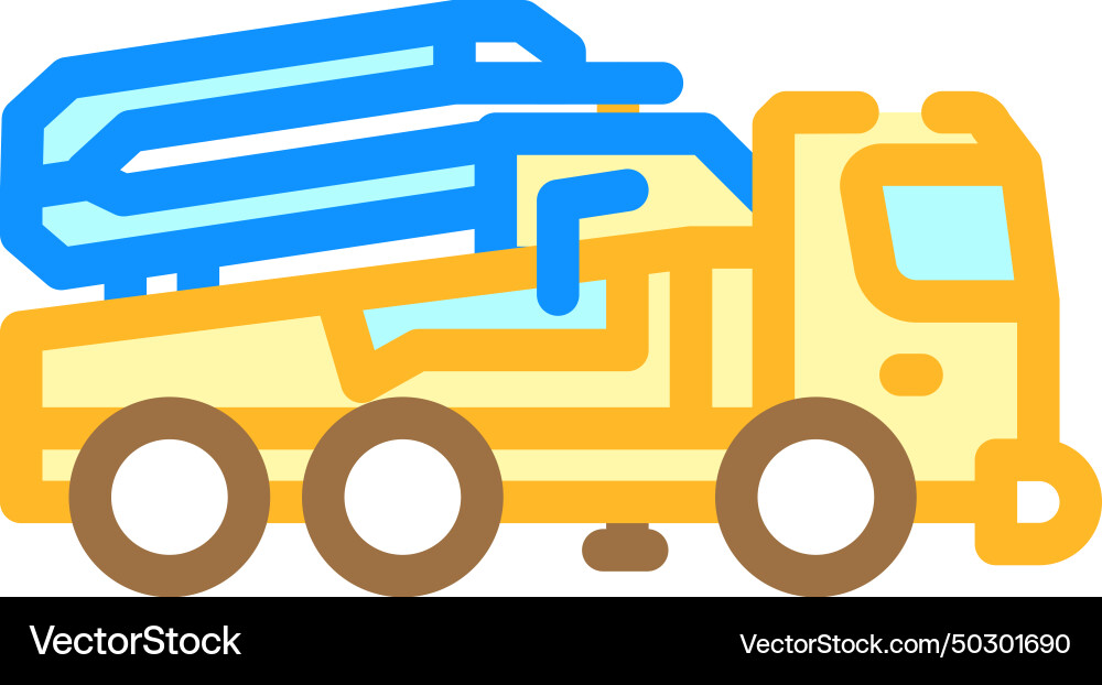 Concrete pump construction vehicle color icon Vector Image