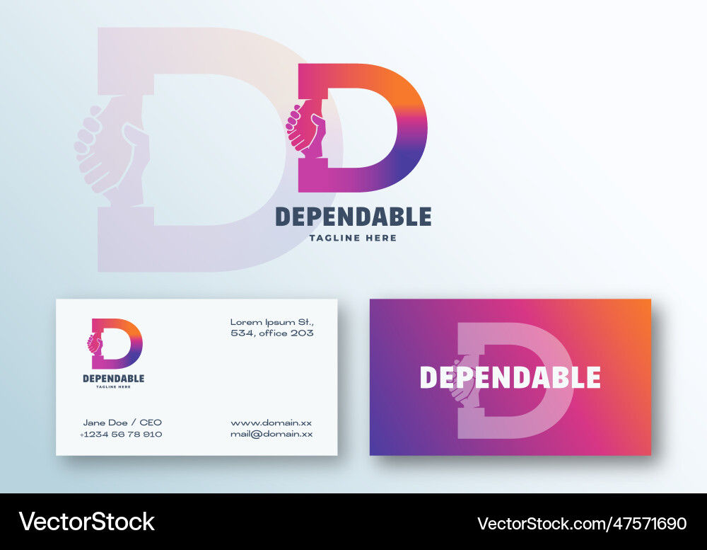 Dependable abstract logo and business card Vector Image