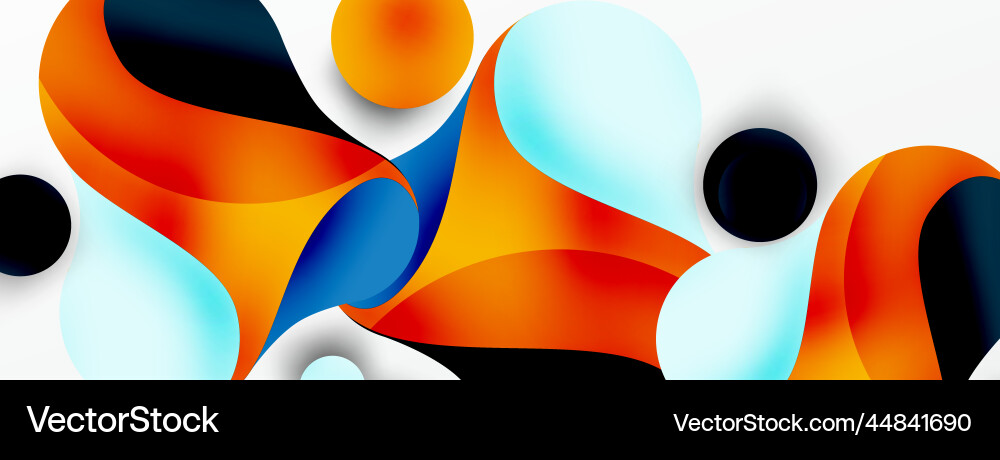 Flowing geometric shapes minimalist abstract Vector Image