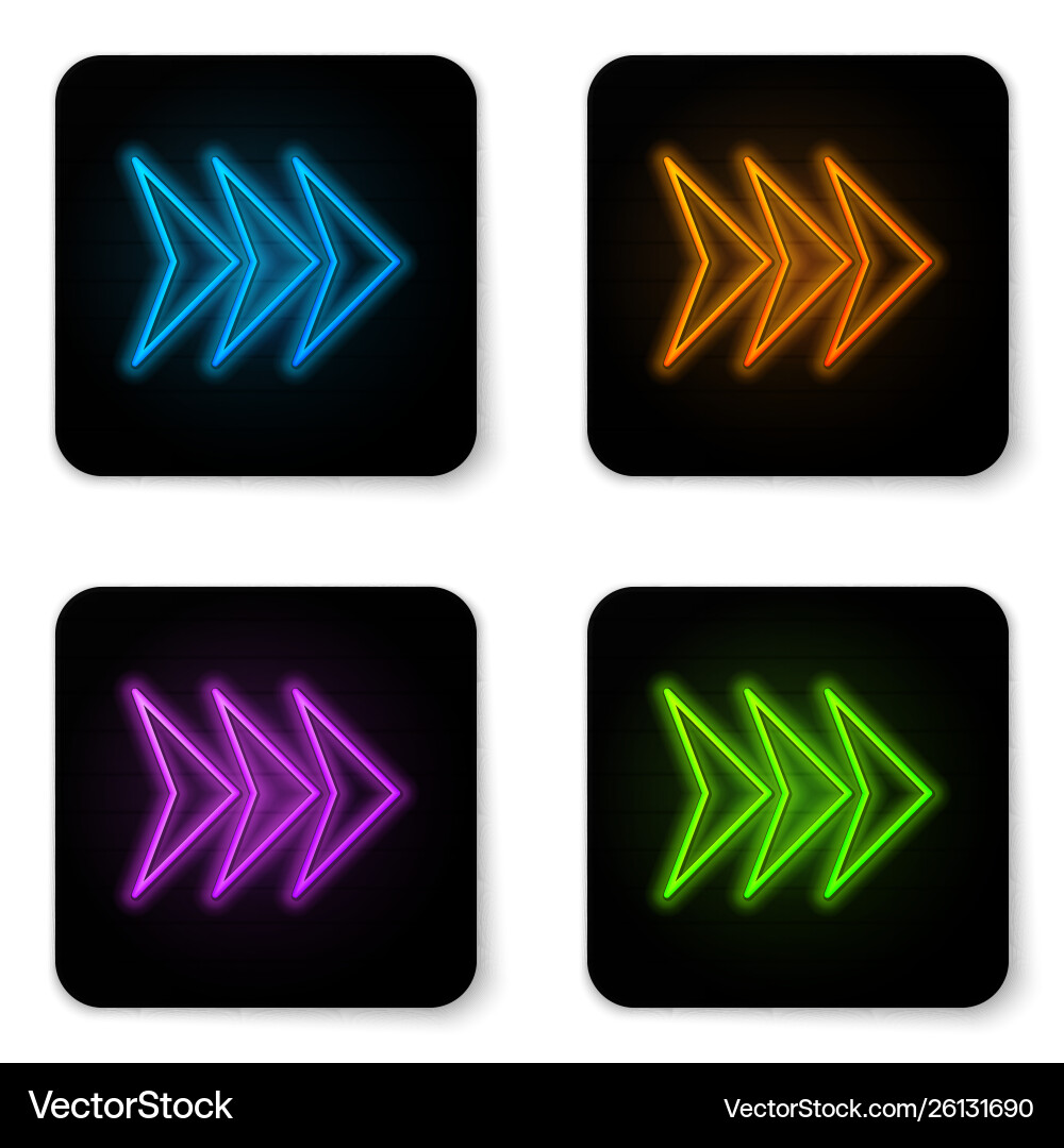 Glowing neon arrow icon isolated on white Vector Image
