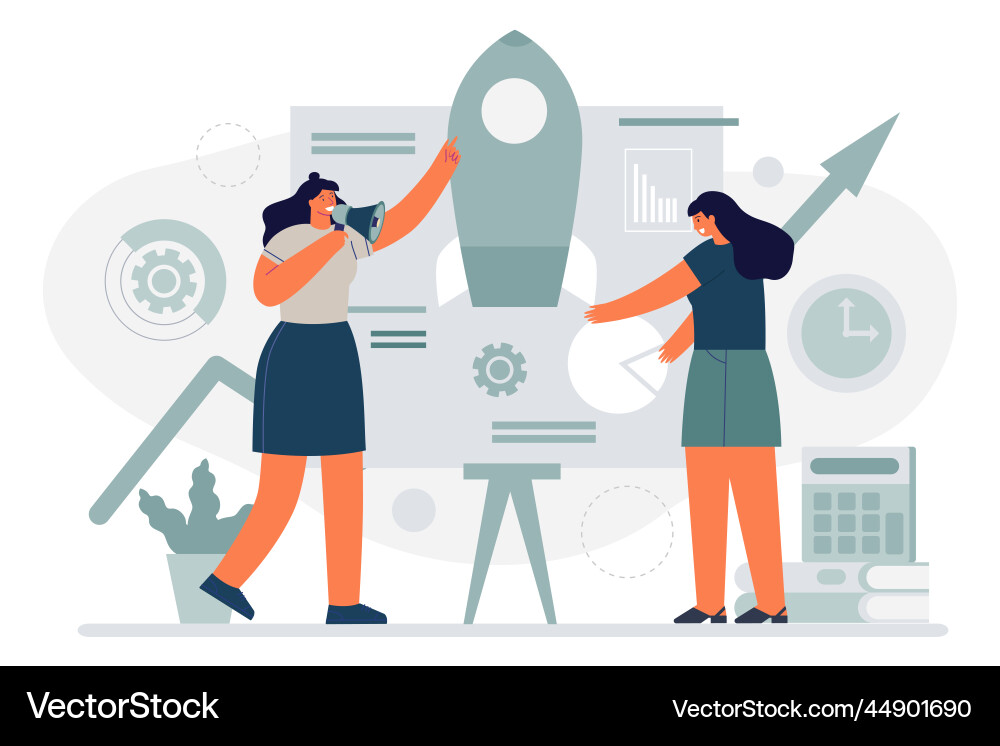 Hand drawn business planning with people Vector Image