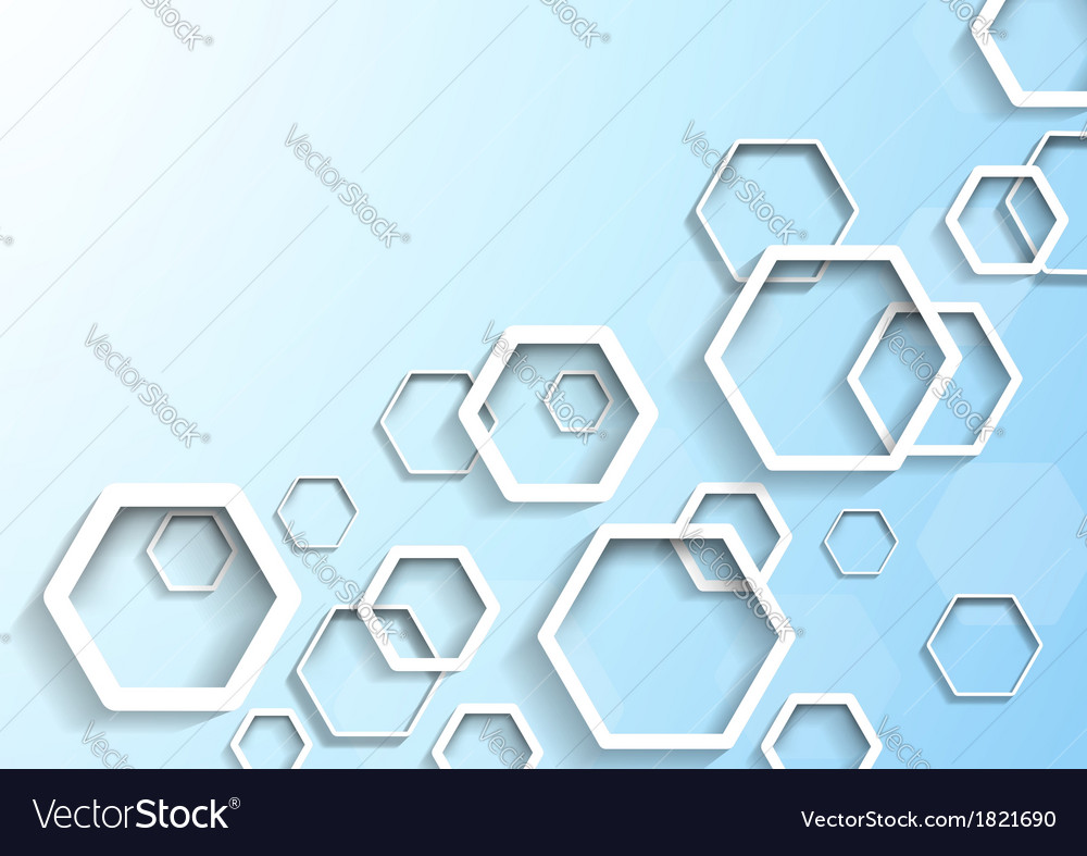 Hexagon geometrical background template Royalty Free Vector