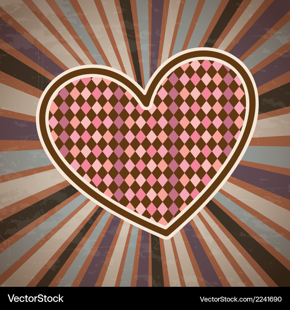 Love heart over grunge background Royalty Free Vector Image