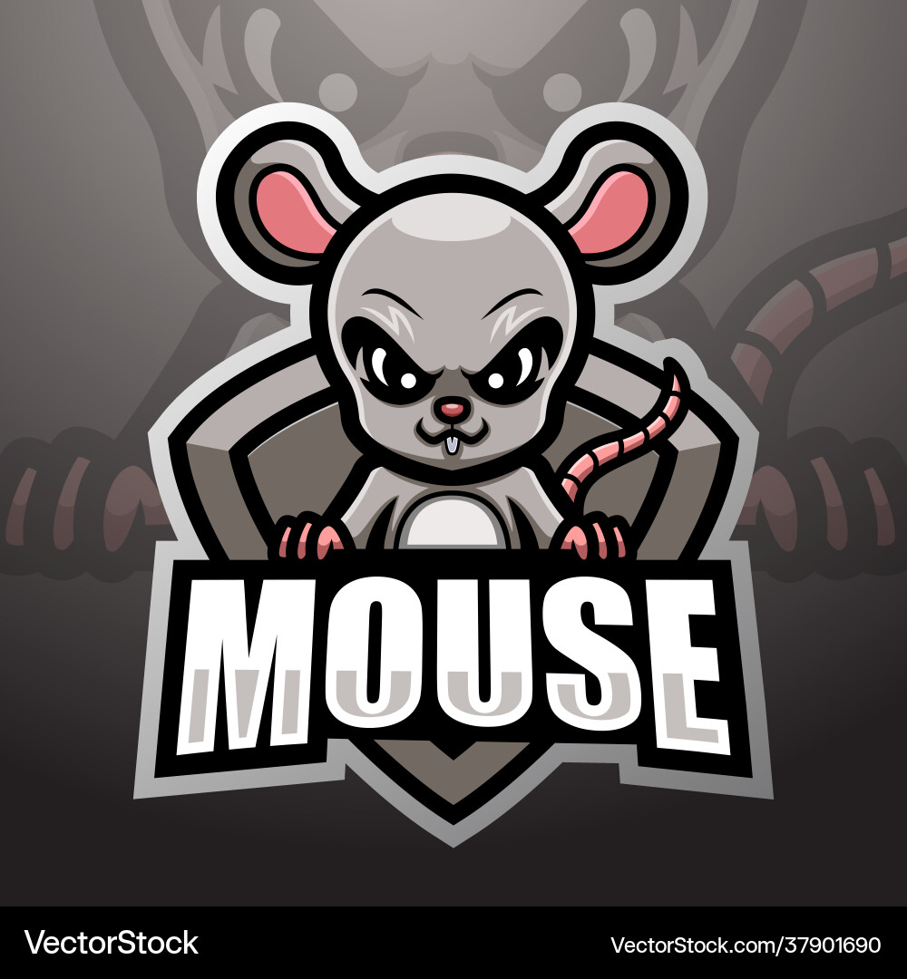 Mouse mascot esport logo design Royalty Free Vector Image
