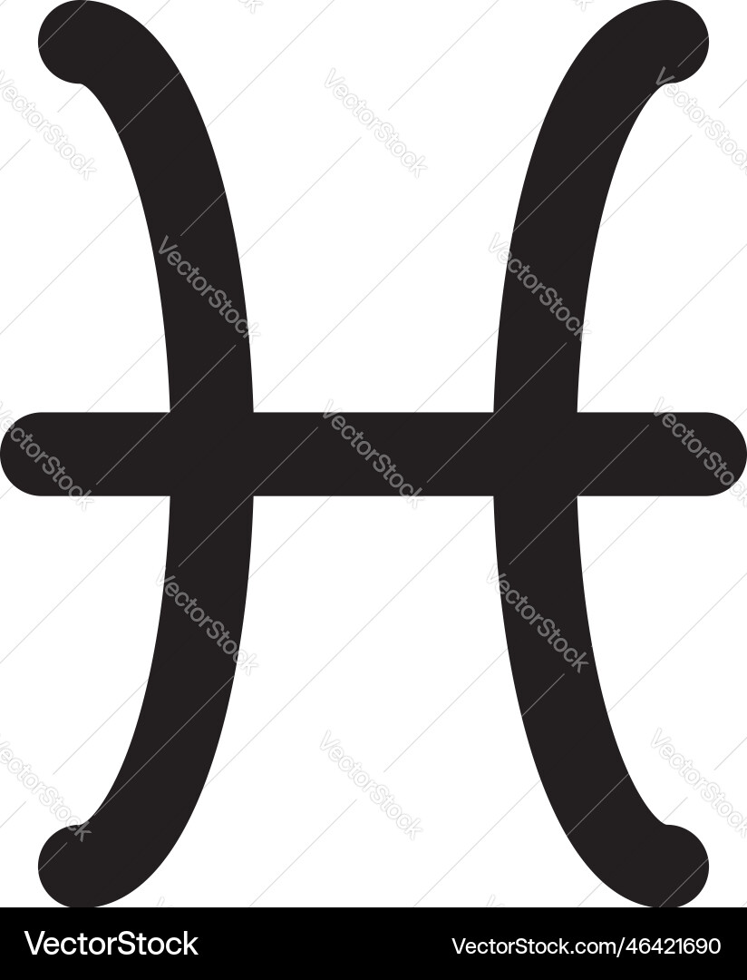 Pisces linear icon astrological zodiac sign Vector Image