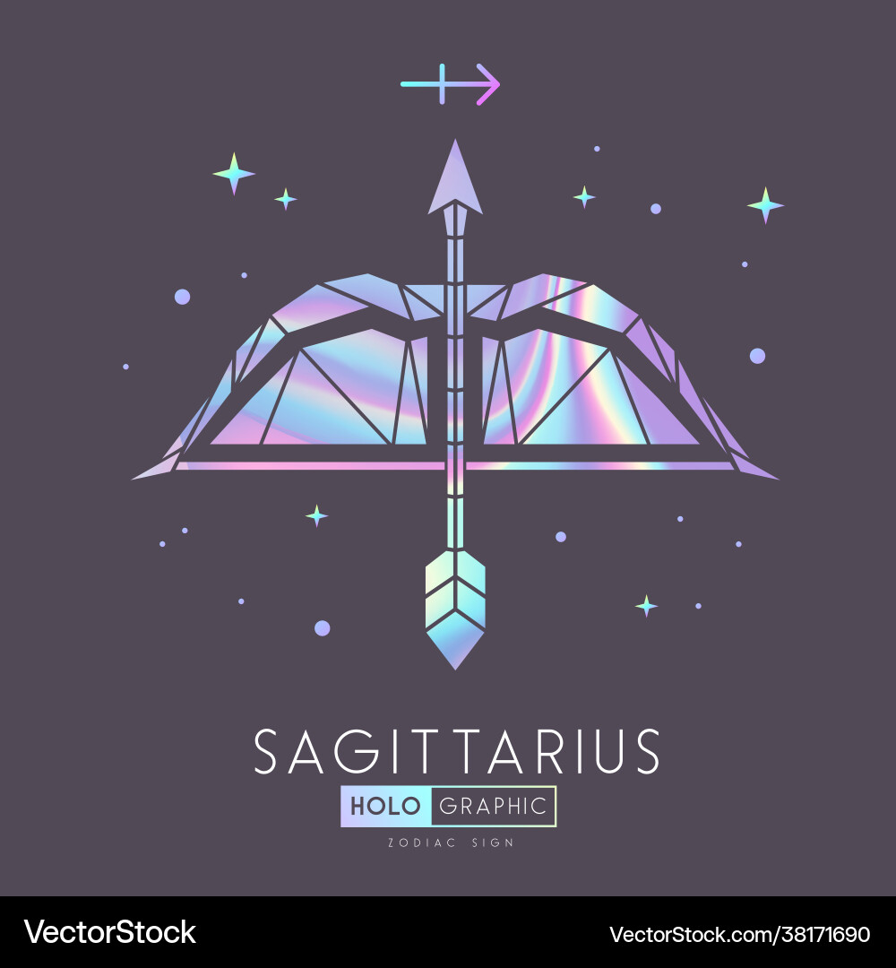 Polygonal astrology sagittarius sign Royalty Free Vector