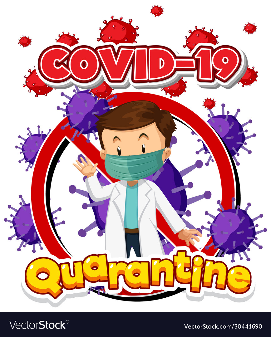 Poster design for coronavirus theme with doctor Vector Image
