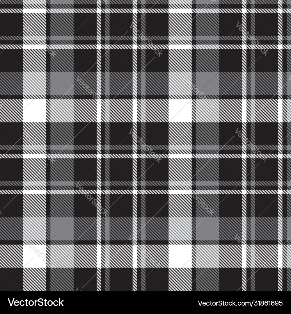 Black and white plaid tartan seamless pattern Vector Image