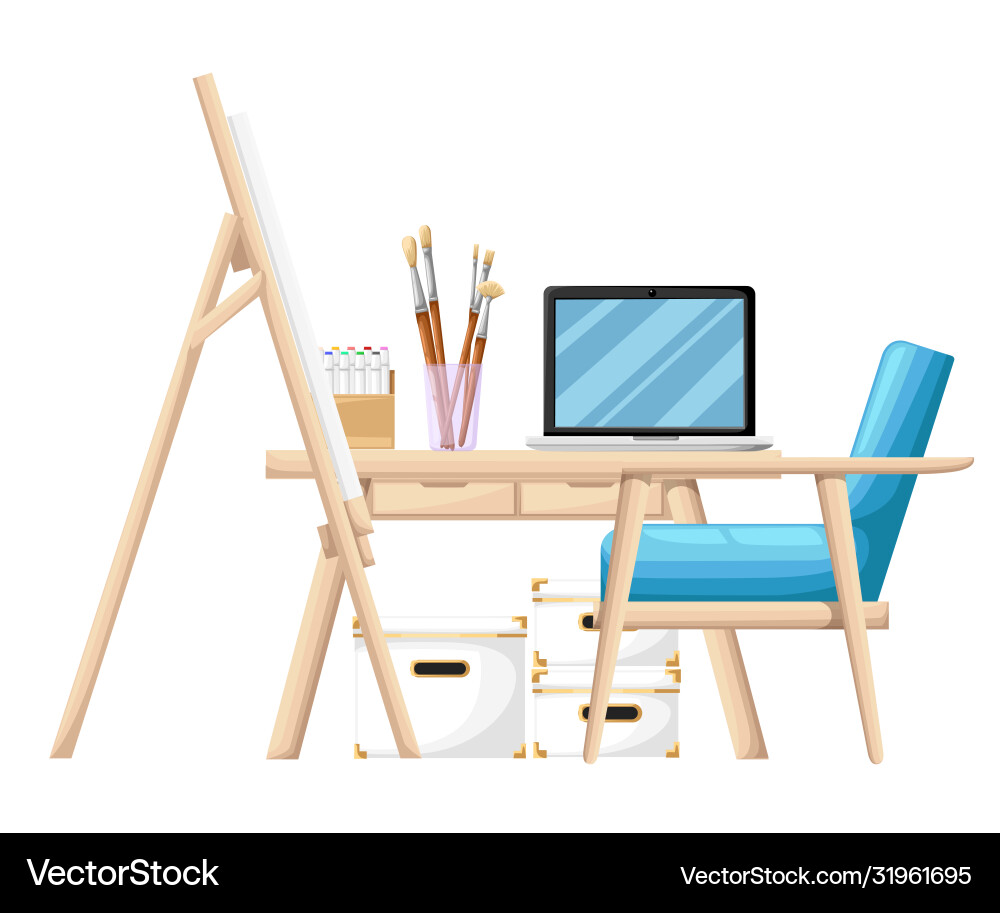 Cartoon style tools and materials for painting Vector Image