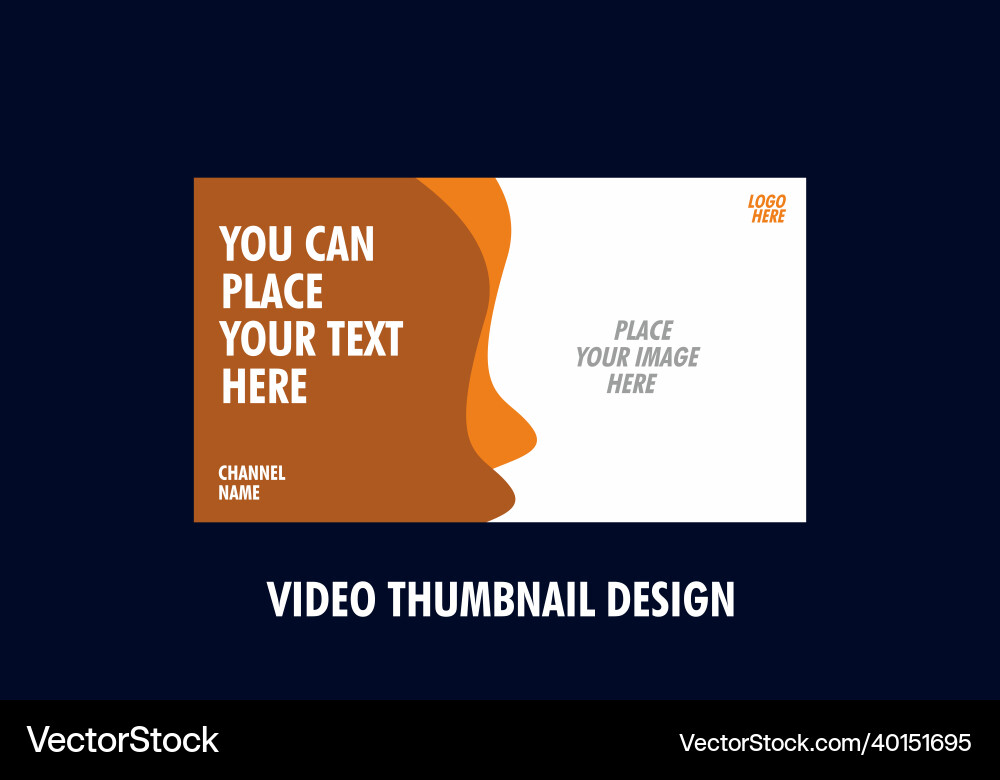 Colorful and unique video thumbnail Royalty Free Vector