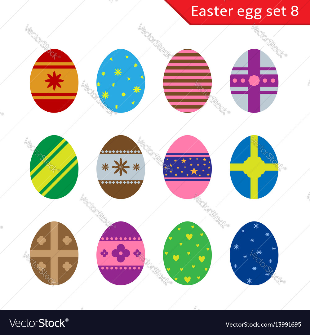 Easter eggs set Royalty Free Vector Image - VectorStock