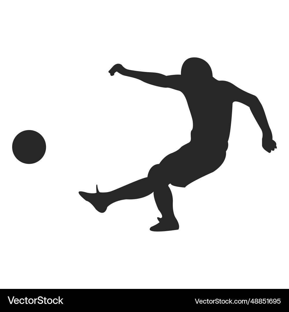 Footballer passing ball Royalty Free Vector Image