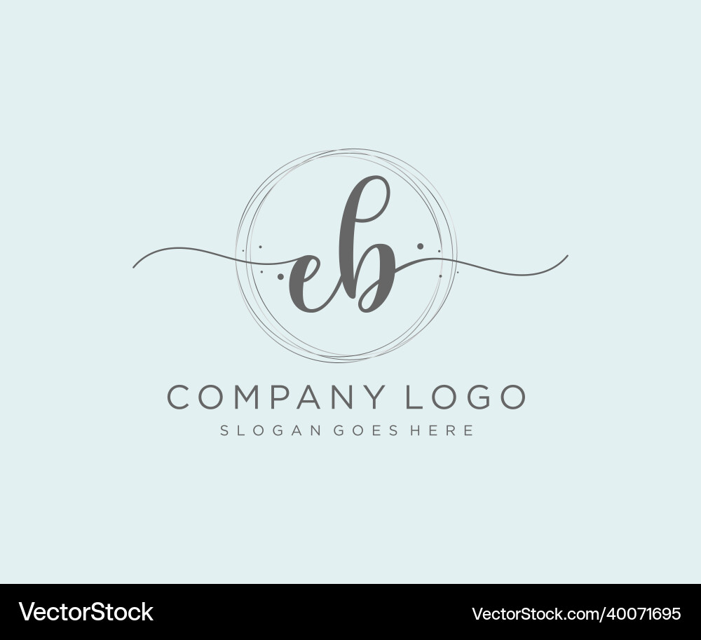 Initial eb feminine logo usable for nature salon Vector Image