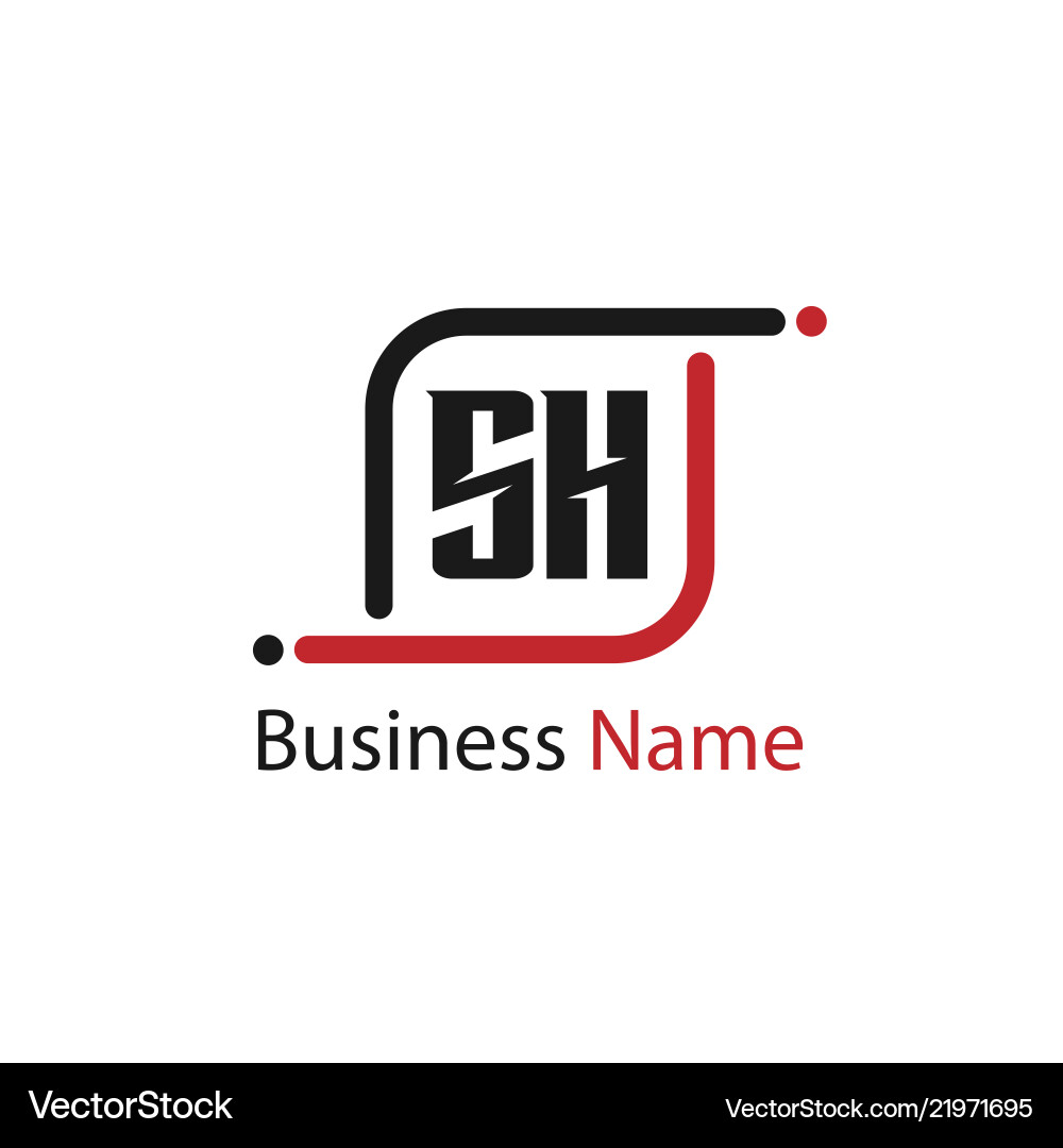 Initial letter sh logo template design Royalty Free Vector