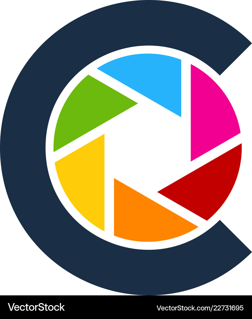 Lens letter c logo icon design Royalty Free Vector Image