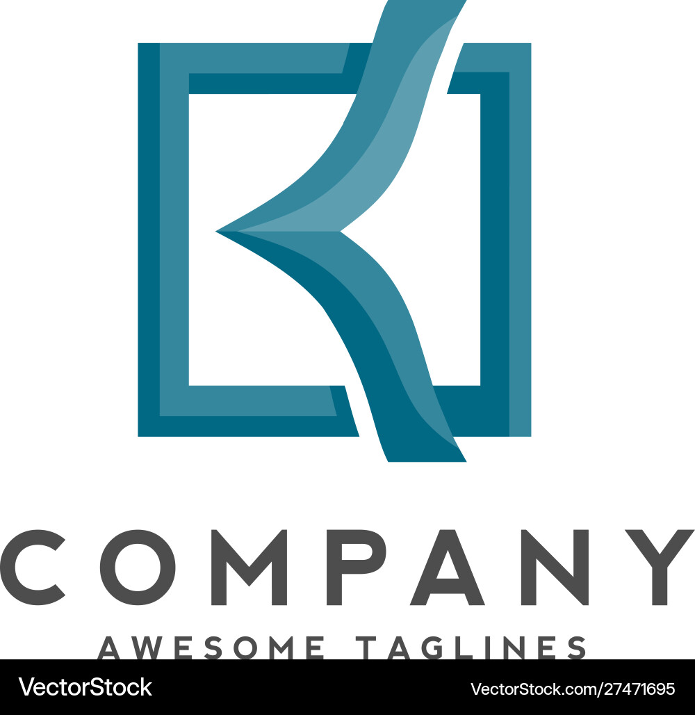 Letter k with square design colorful logo Vector Image