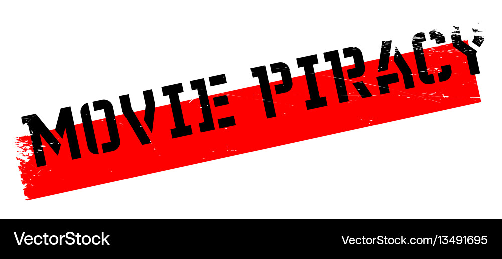 Movie piracy rubber stamp Royalty Free Vector Image