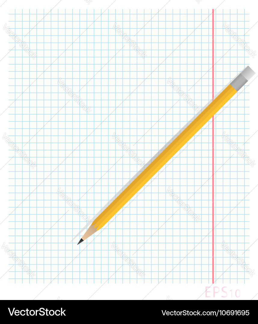 Notebook sheet of paper in the box with fields Vector Image