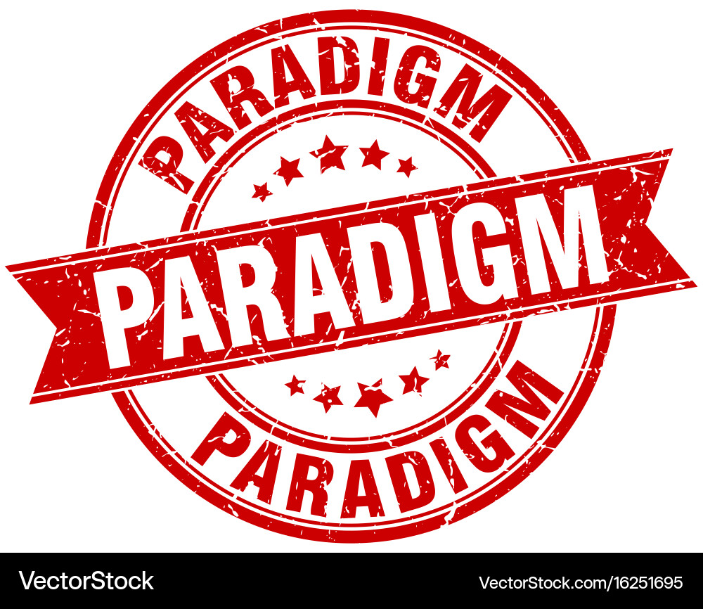 Paradigm round grunge ribbon stamp Royalty Free Vector Image