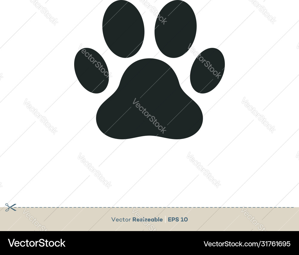 Paw print icon logo template design eps 10 Vector Image