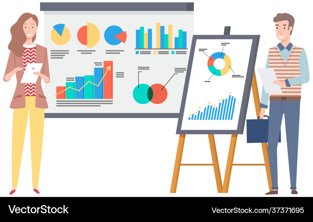 Successful business project presentation company Vector Image