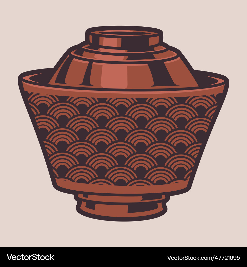 Traditional asian ware - gaiwan isolated Vector Image