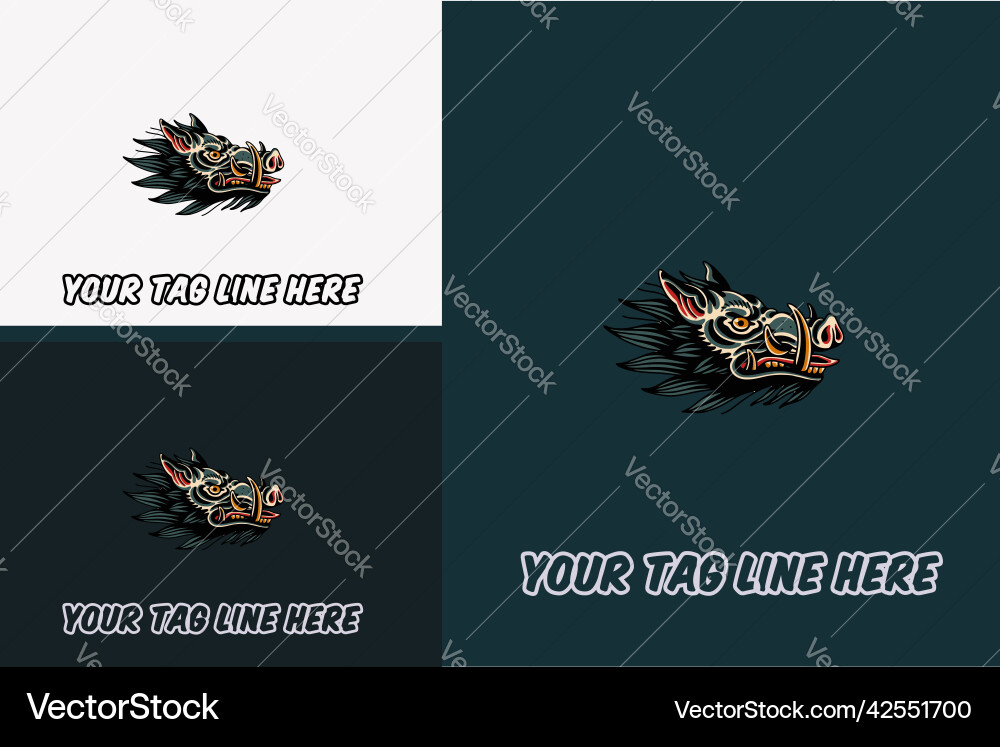 Artwork design of head boar Royalty Free Vector Image