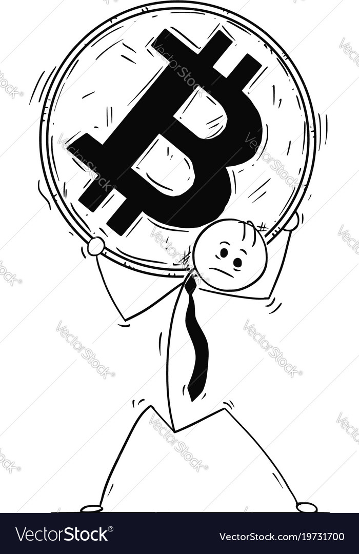 Conceptual cartoon businessman carry big Vector Image Conceptual cartoon businessman carry big Vector Image