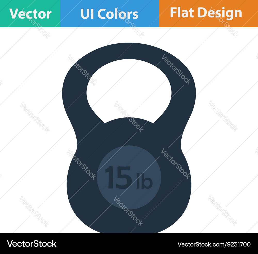 Flat design icon of kettlebell Royalty Free Vector Image