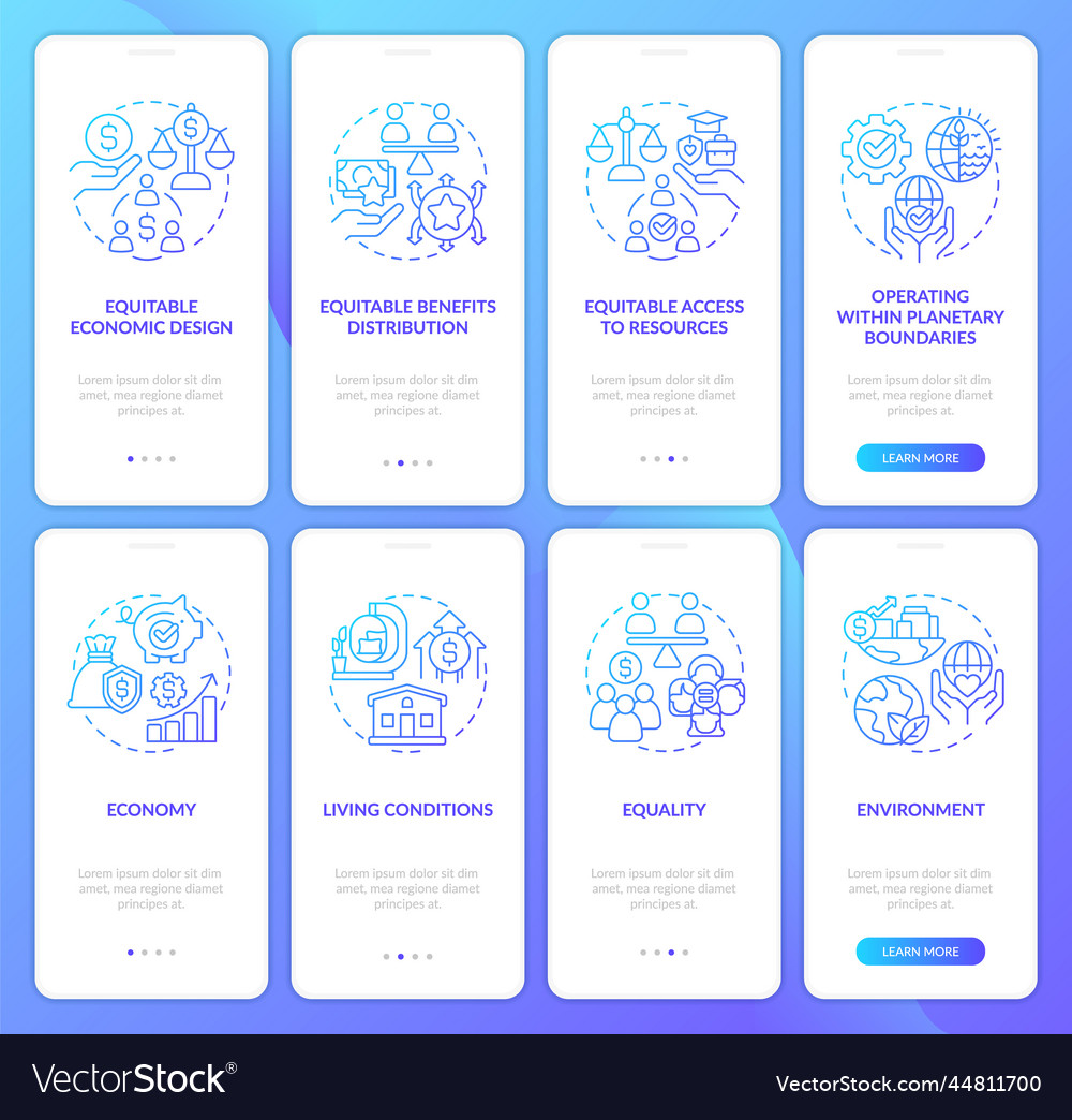 Inclusive development features blue gradient Vector Image