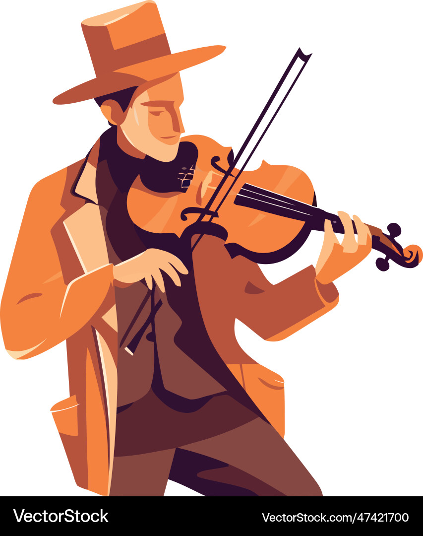 Musician playing a violin Royalty Free Vector Image