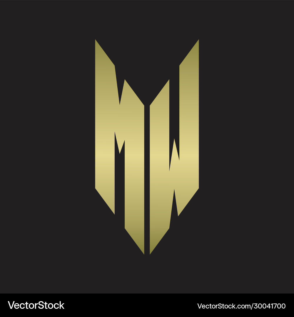 Mw logo monogram with emblem style isolated Vector Image