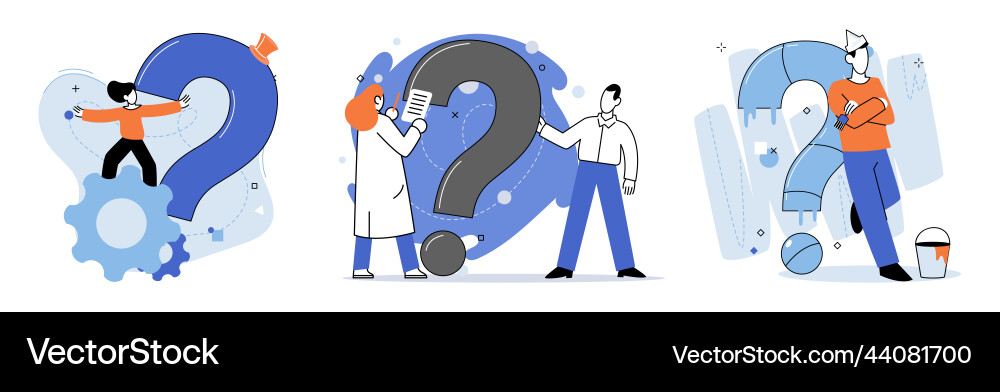Question mark obtaining information of interest Vector Image