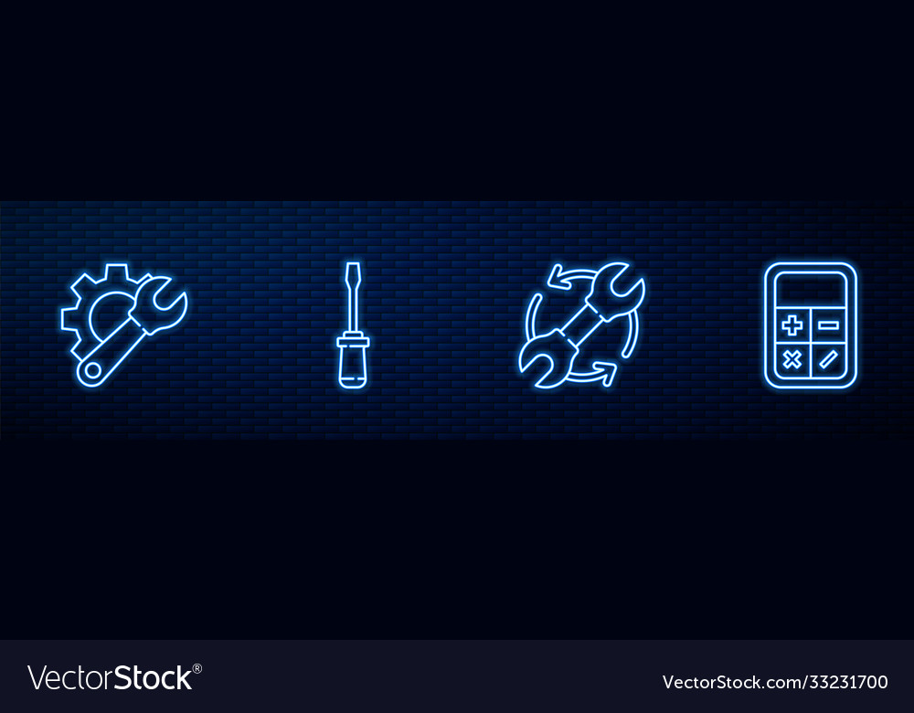 Set line wrench and arrows as workflow spanner Vector Image Set line wrench and arrows as workflow spanner Vector Image