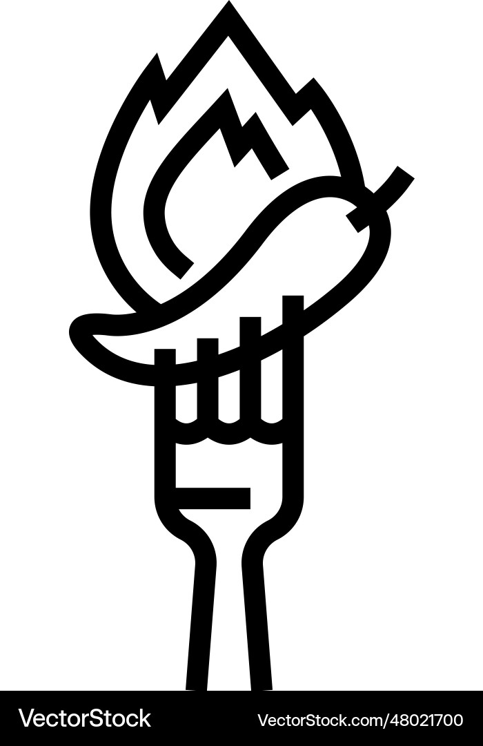 Spicy food line icon Royalty Free Vector Image