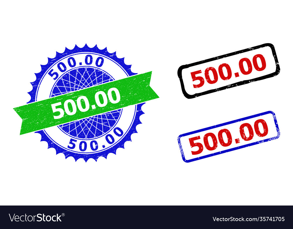 50000 rosette and rectangle bicolor stamps Vector Image