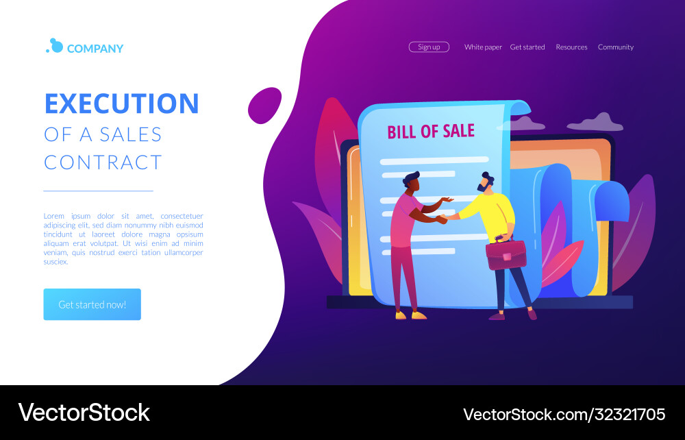 Bill sale concept landing page Royalty Free Vector Image