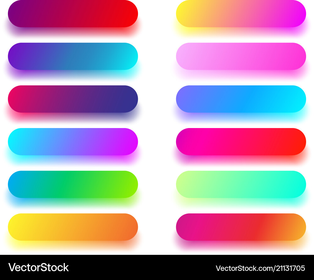 Colorful rounded icon templates isolated on white Vector Image