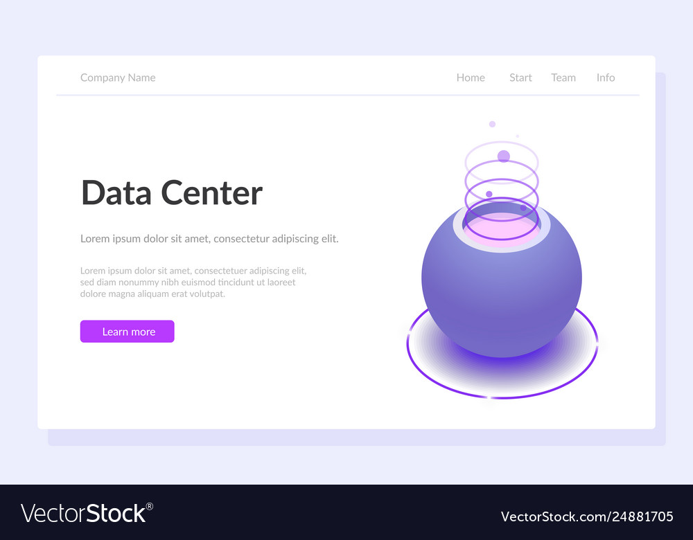 Data center concept web template violet Royalty Free Vector