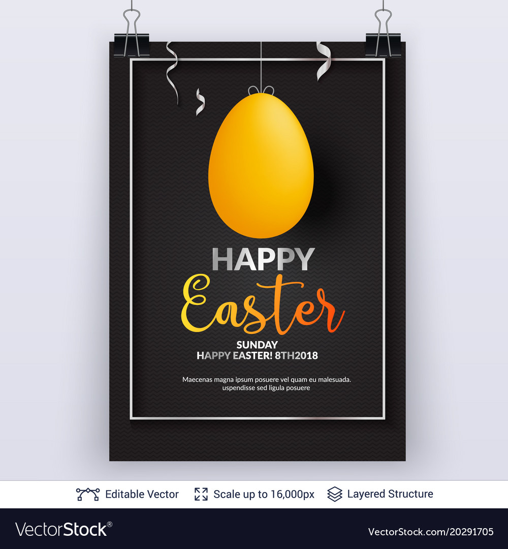 Easter background template Royalty Free Vector Image