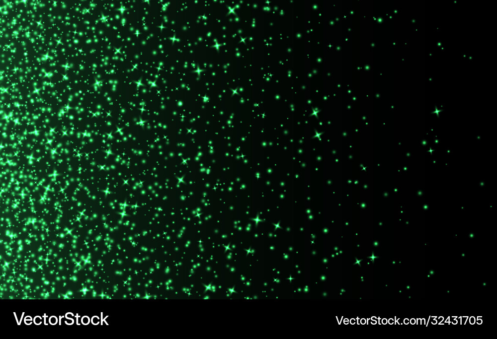 Green sparkles abstract luminous particles Vector Image